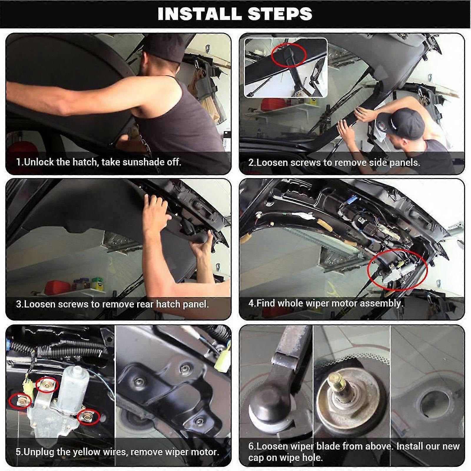 Car Rear Wiper Delete Kit O-ring Seal Nut Screw Block Off Plug Cap 40mm ...