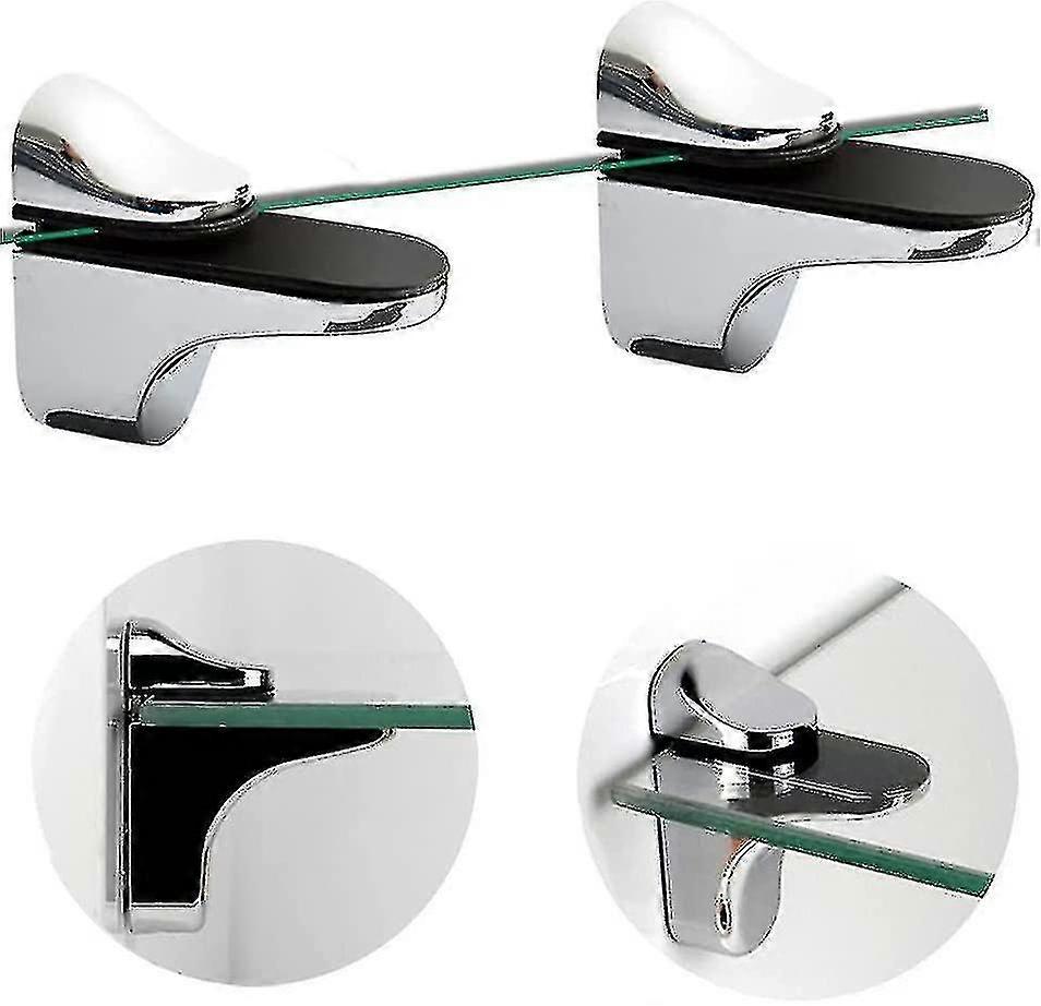 Adjustable Glass Shelf Bracket, 4 Pcs Glass Shelf Bracket, Wall Mounted ...