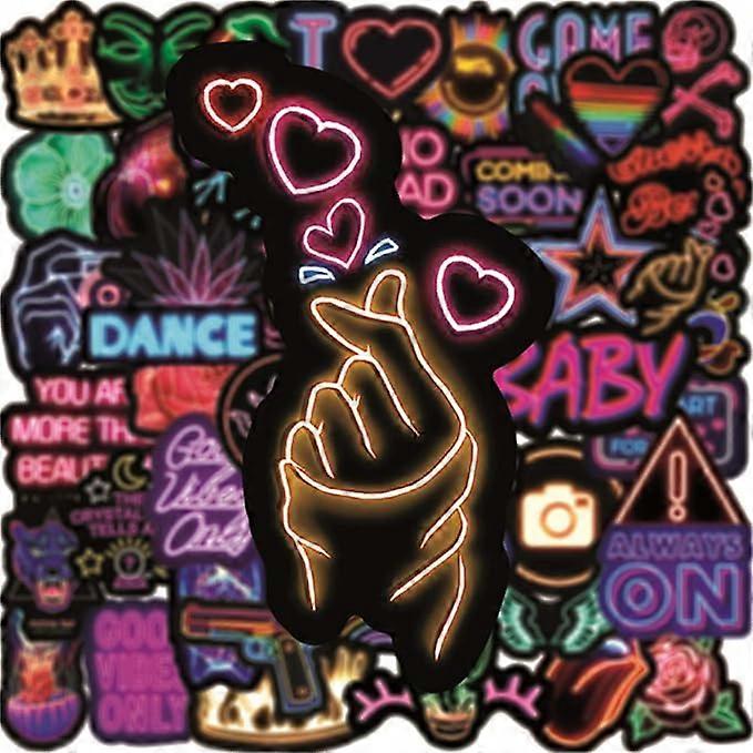 Neon Stickers 50 Pack Cool Aesthetic Trendy Stickers for Laptop ...