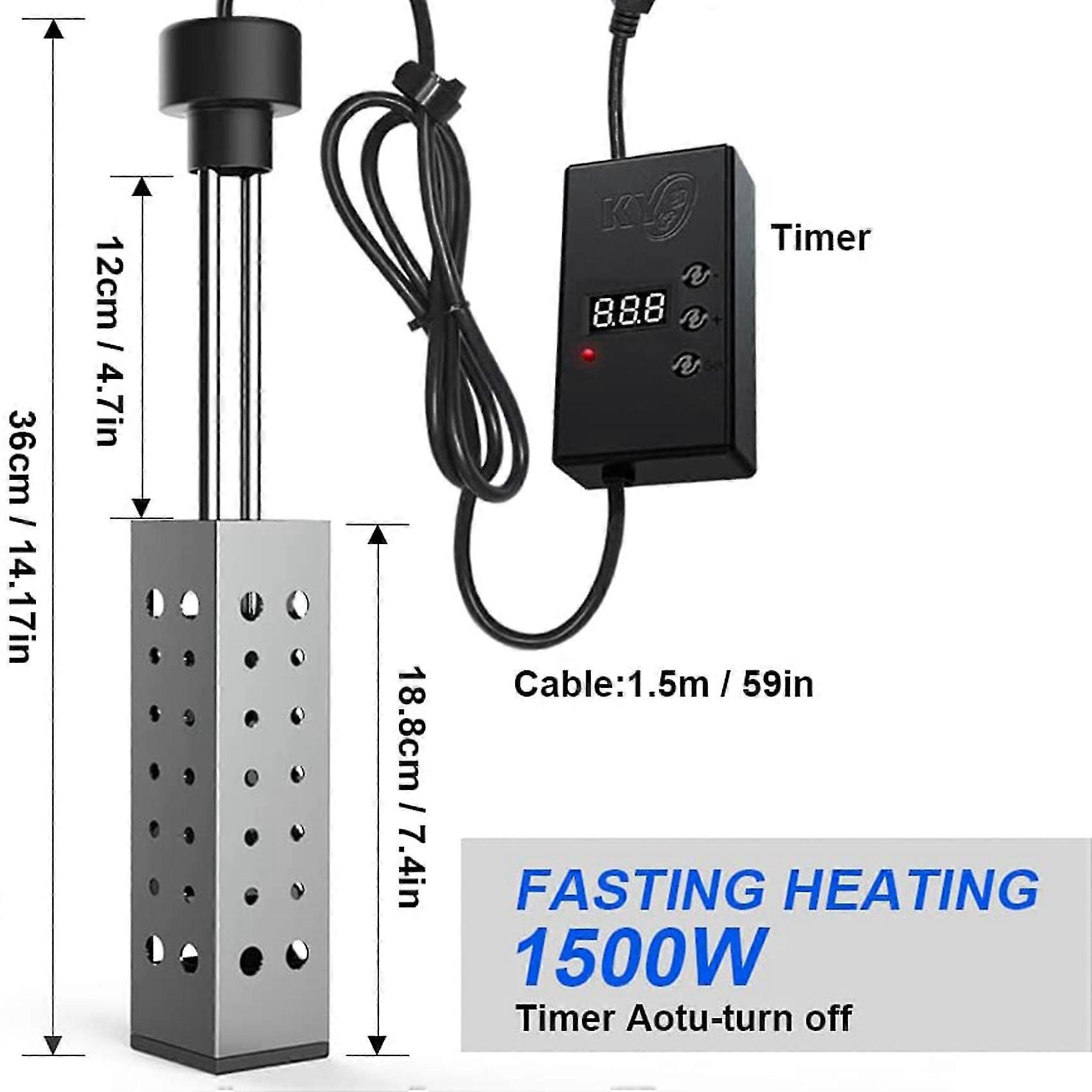 Immersion Water Heater 2500W Electric Bucket Heater with Timer Auto ...