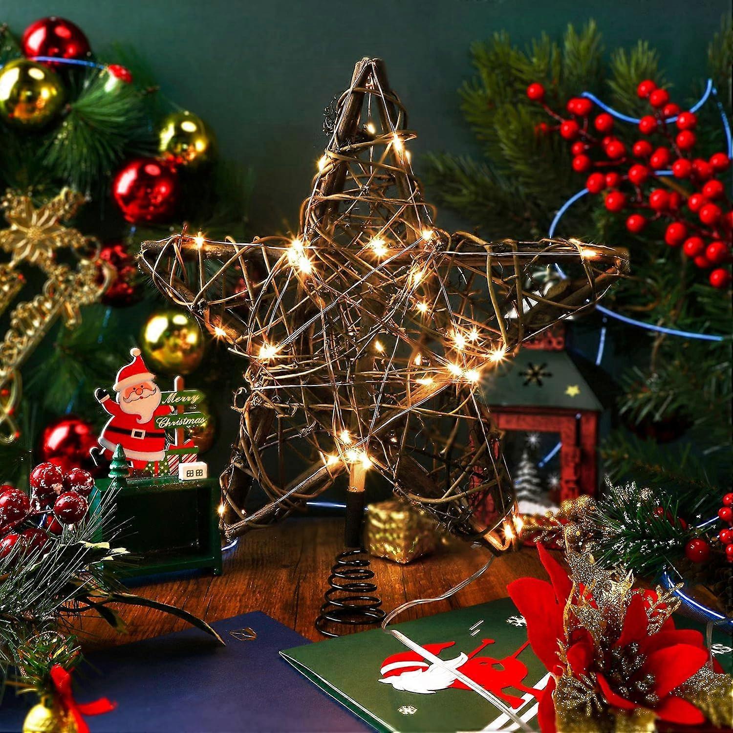 SBSG Star Tree Toppers Christmas Decorations Indoor Natural Brown ...