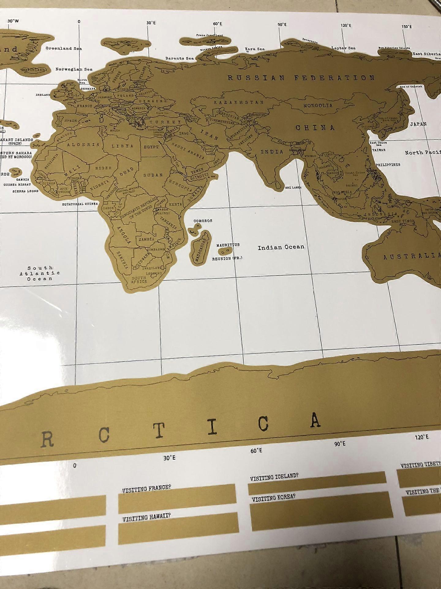 Travel Map - Scratch Off World Map Poster with Gift Tube - Maps ...