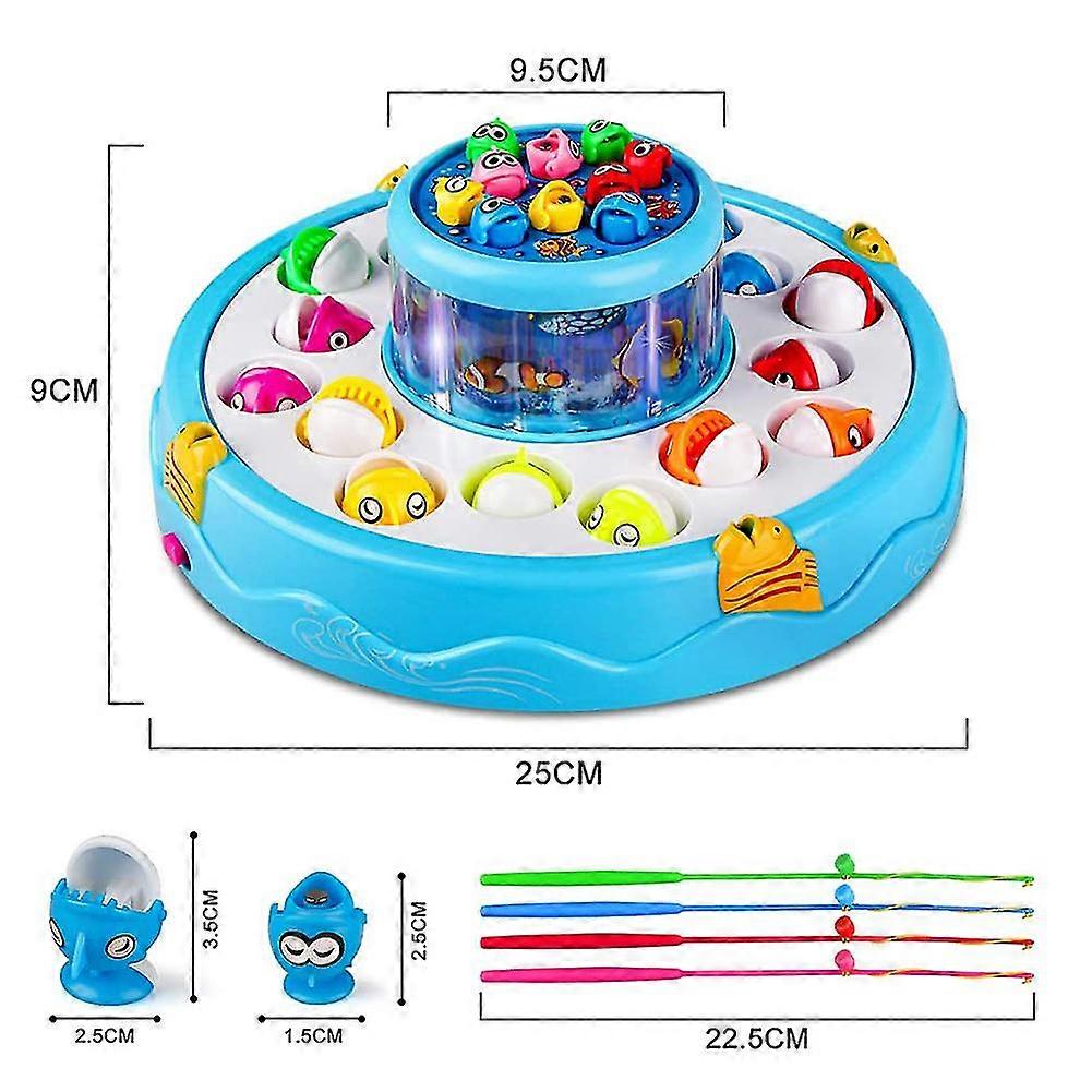 Fishing Game Toy Set With Rotating Board With Music Light Includes 26 ...