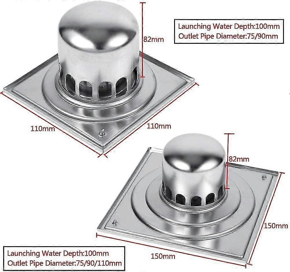 Stainless Steel Square Deodorant Floor Drain Bathroom Sewage Floor ...