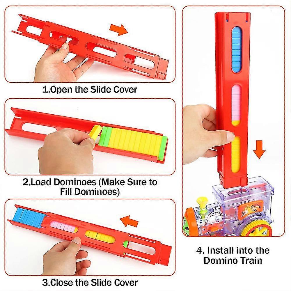 60pcs Fun Domino Rally Train Building And Stacking Domino For Boys And ...