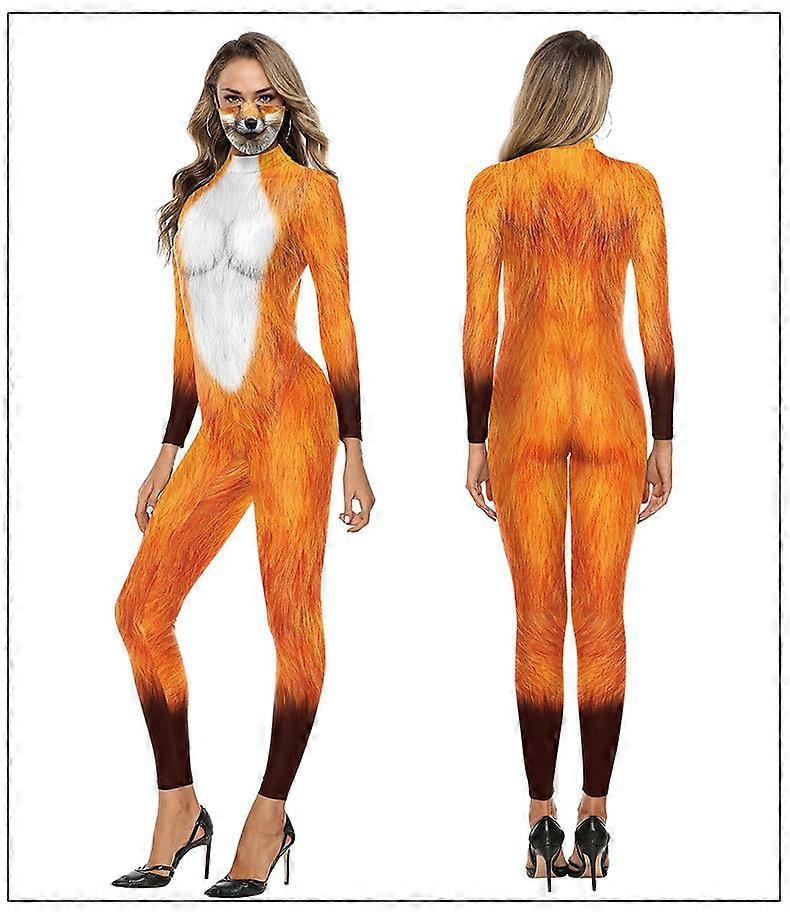 Halloween Cosplay Fox Costumes Suit Fashion 3d Animal Leopard Print ...