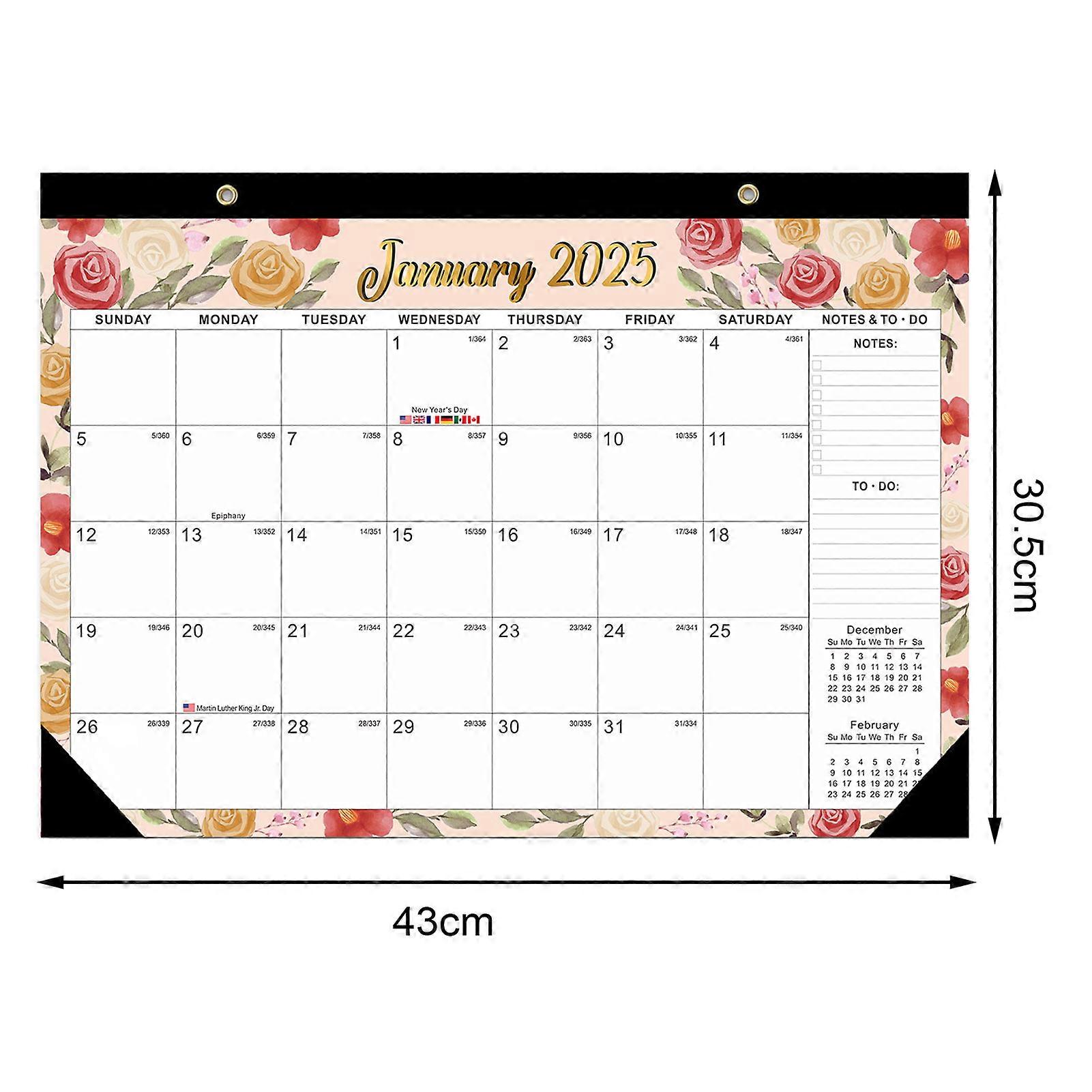 2025/01-2026/06 Calendar Wall Calendar with Hanging Holes Premium Paper ...