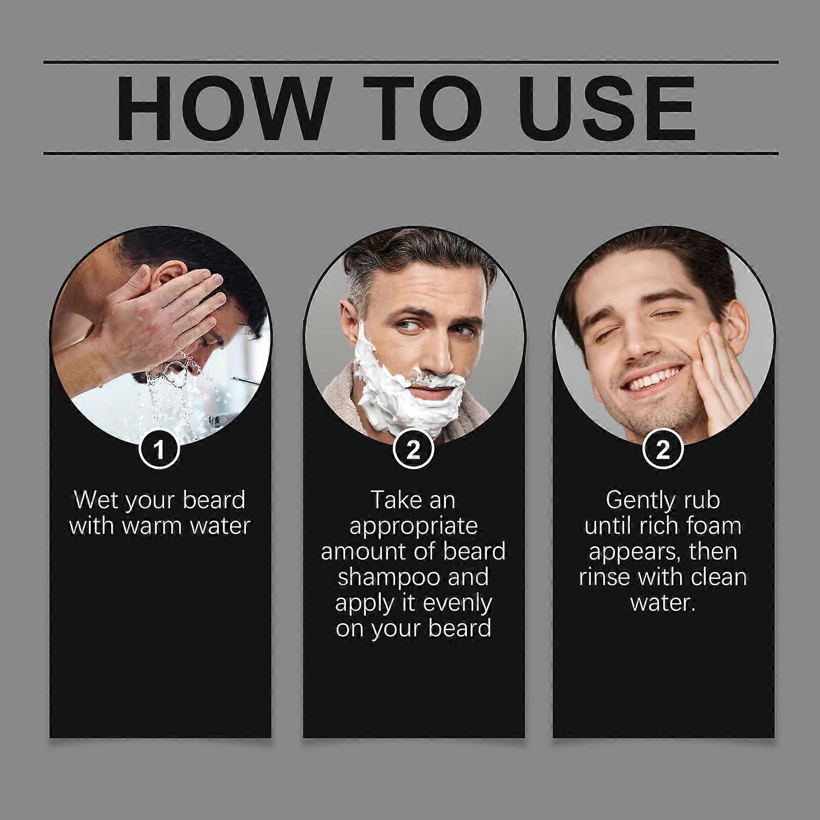 Beard Wash And Care Two-Piece Set, Gentle Moisturizing Repair Beard ...