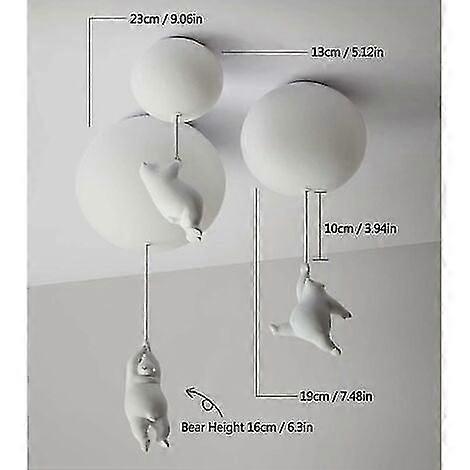 Childrens Ceiling Light White Acrylic Lampshade,creative Polar Bear ...