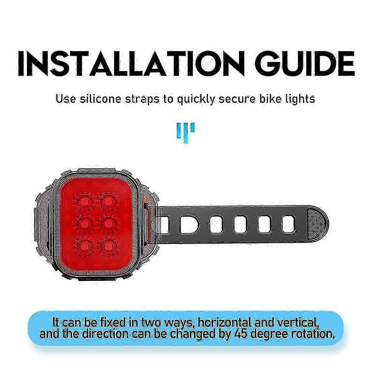 2X Bike Light Set Super Bright,Bike USB Rechargeable LED Light,Bike ...