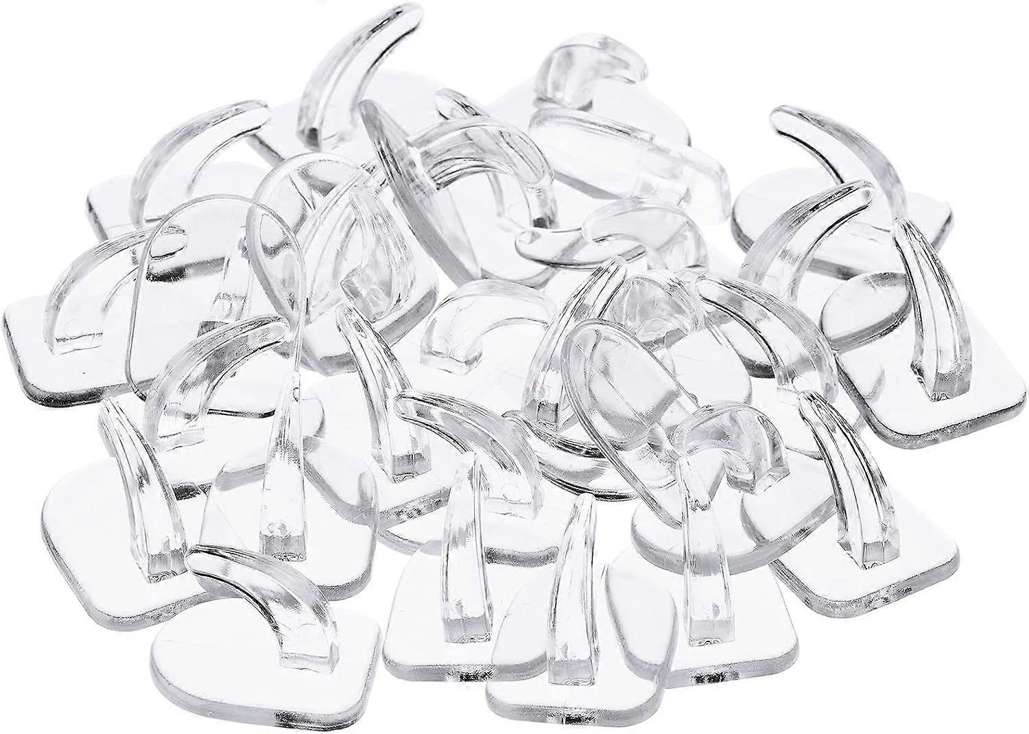 30 Pieces Clear Adhesive Wall Hooks for Hanging, Transparent Reusable ...