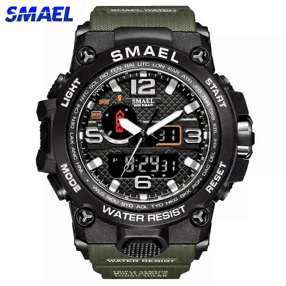 Men Sports Watches Dual Display Analog Digital LED Electronic Quartz ...