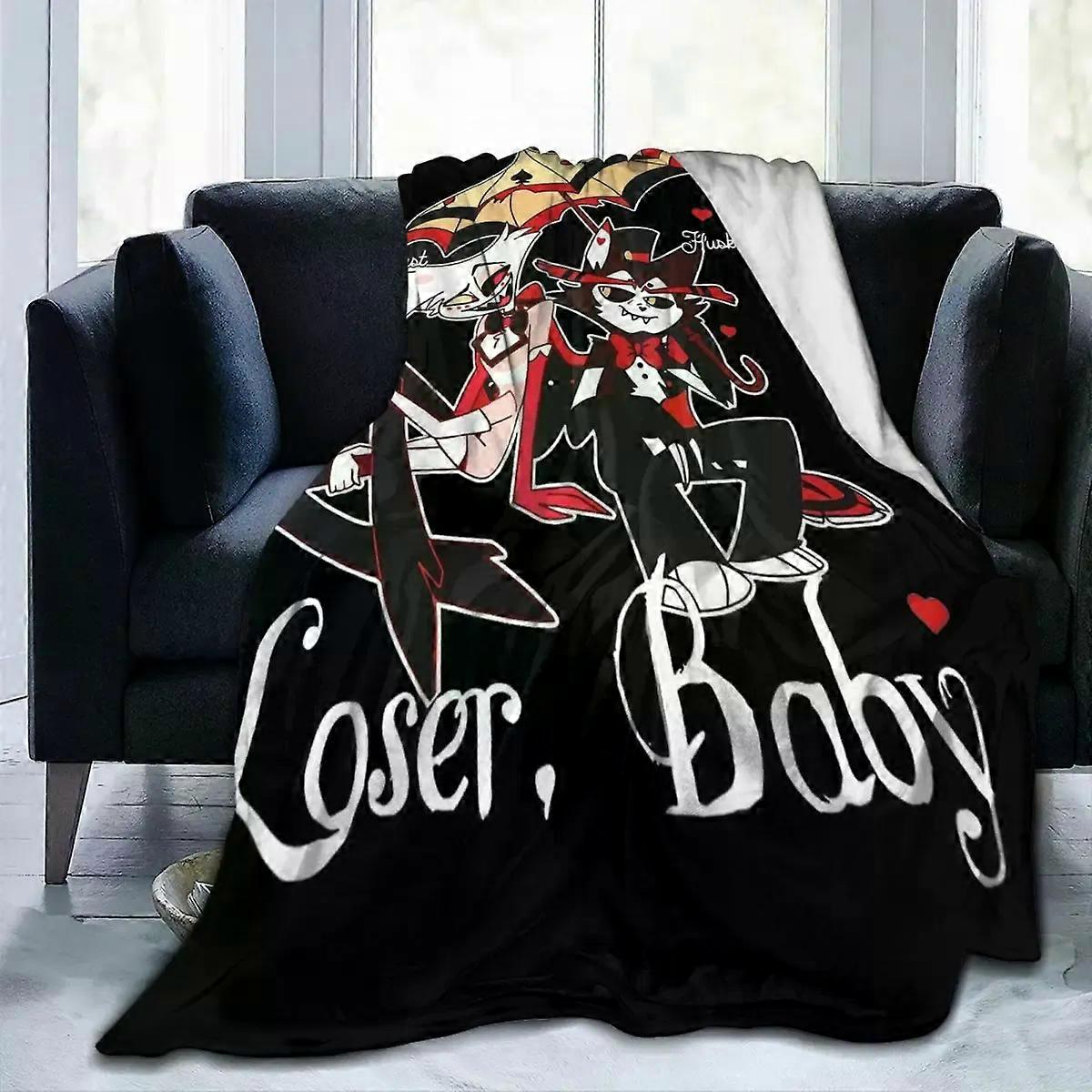 Hazbin Hotels Angel Dust X Husk Loser Merch Blankets Flannel Bed Throw ...