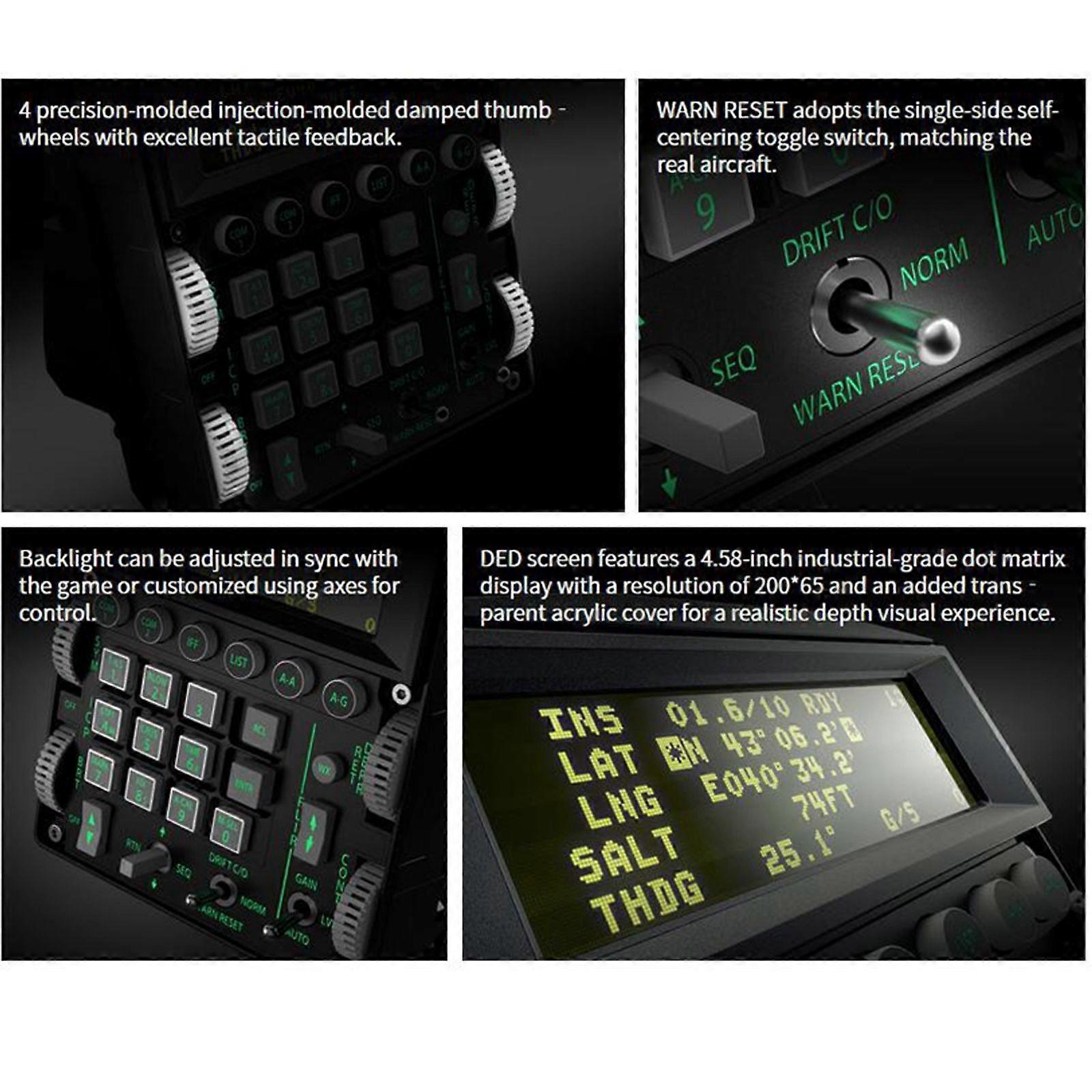 WINWING DCS ICP Flight Control 16-Series Front Panel with 4.58-inch DED ...