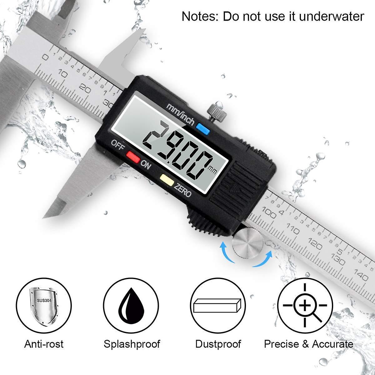 Vernier Caliper,digital 150mm Stainless Steel Large Lcd Display ...