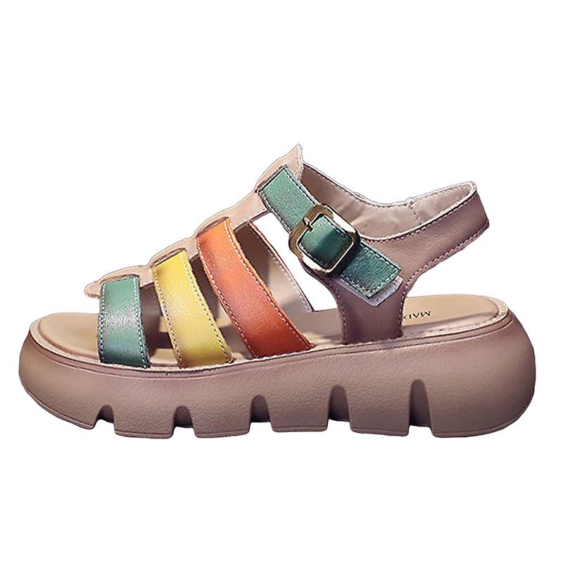 Women Open Toe Platform Sandal Breathable Work Wedge Sandals Ankle ...