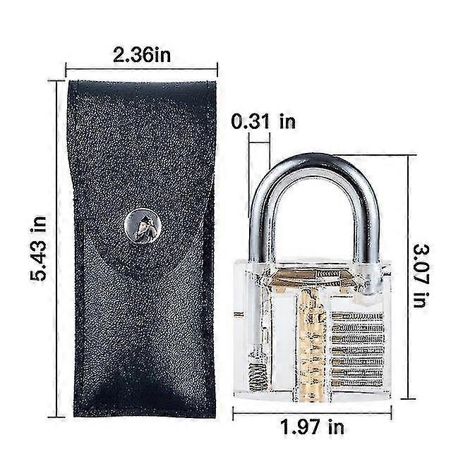 15pcs Lock Padlock Picking Kit Tools Transparent Key Extractor Lock ...