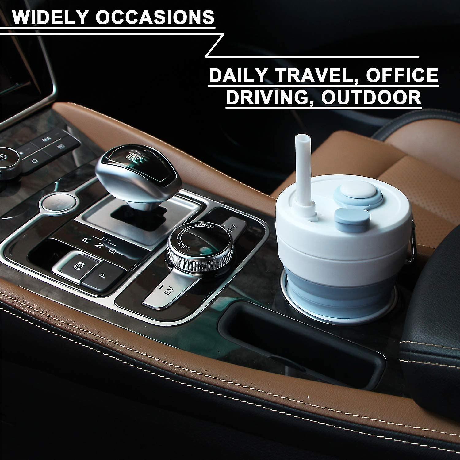 Collapsible Camping Cup With Straw Silicone Folding Coffee Cup Sport ...