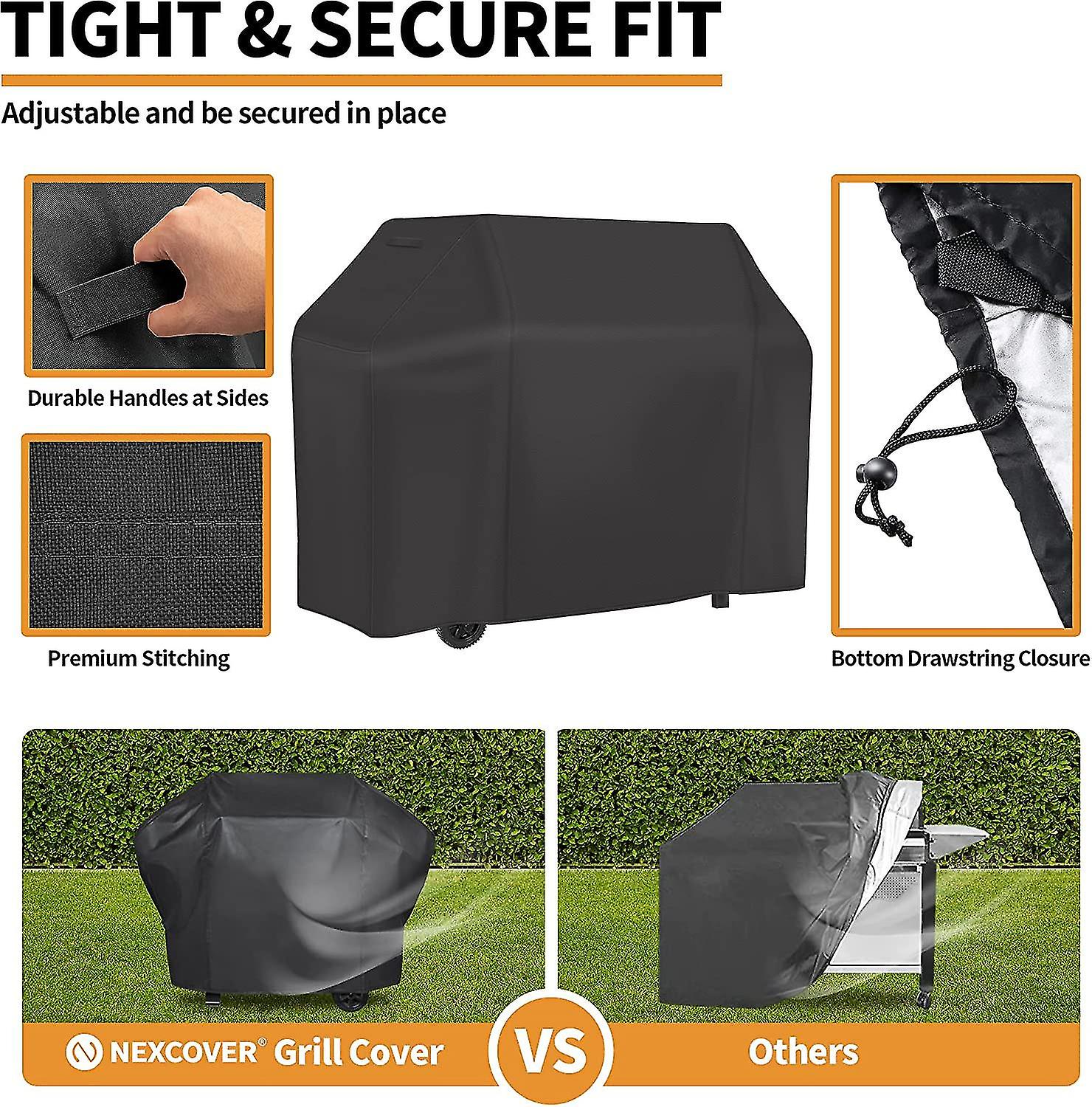 Gas Grill Cover- 58" Waterproof Bbq Cover, Uv Resistant Barbecue Cover ...