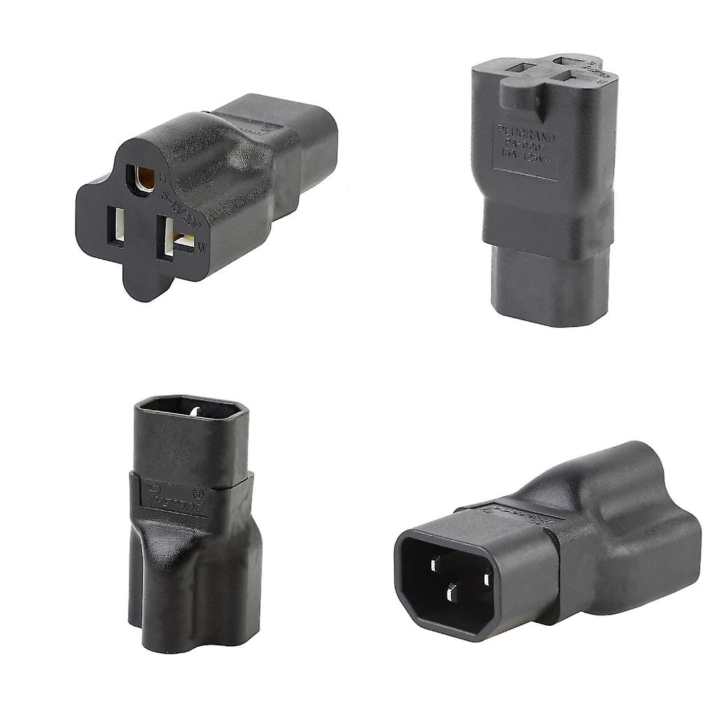 IEC 320 C14 Male to Nema 5-15/20R Female Adapter Kettle Plug 3-pin Connector Interfaces Power ...