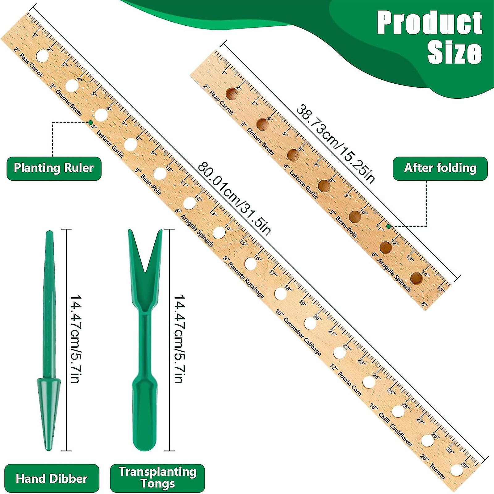 30 Inch Wooden Plant Ruler, Foldable Seed Planting Ruler with Holes ...
