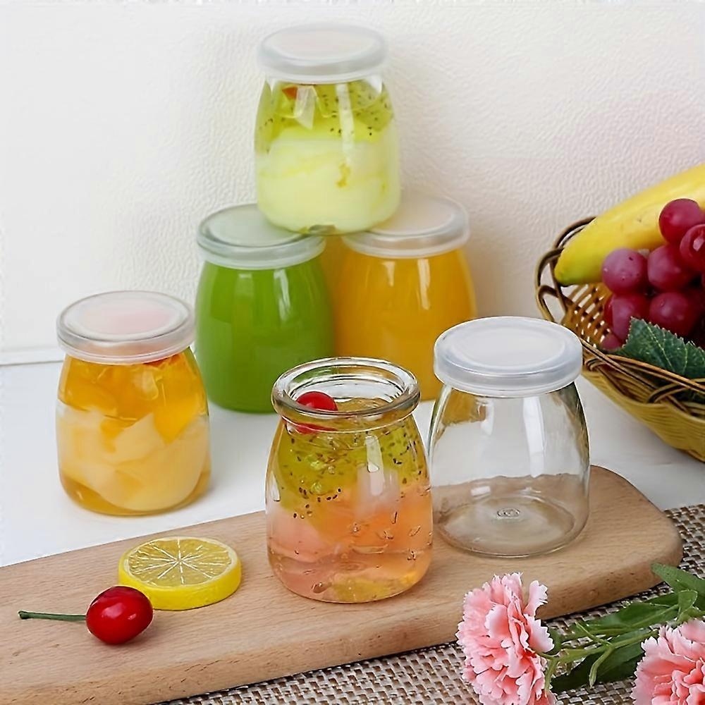 "Durable" 10-Piece 4Oz Clear Glass Jars With Pe Lids - Perfect For ...
