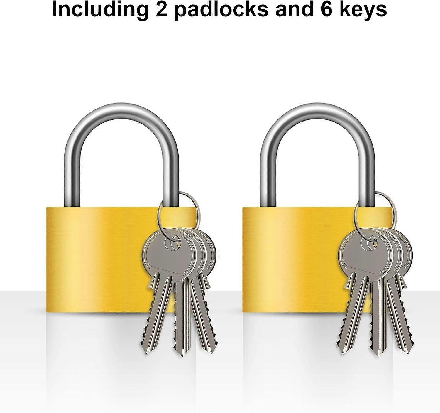 Small Padlocks with Keys, [2 Pack] [6 Keys] Solid Brass Padlocks ...