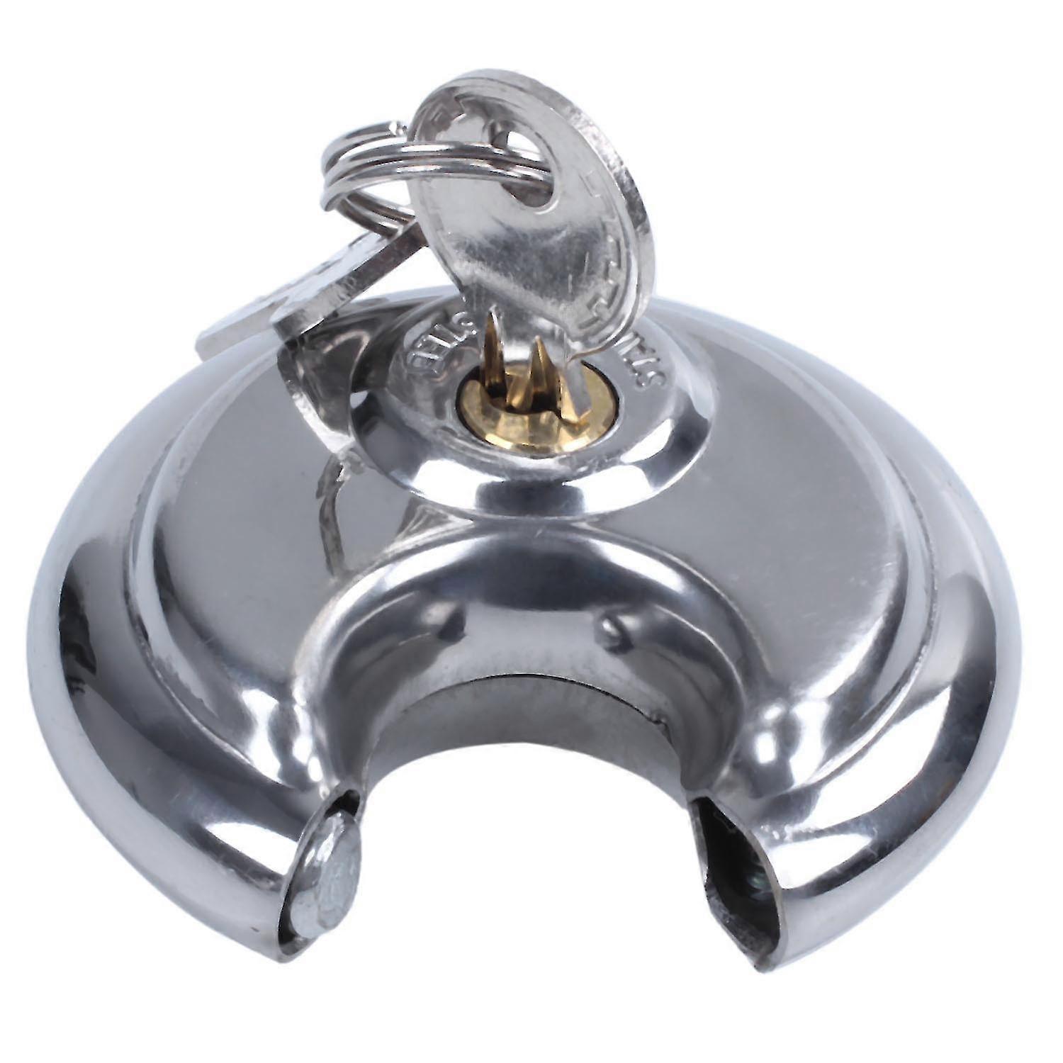 1x Padlocks Heavy Duty 70mm Round Circular Disc Padlock With 1 Keys ...