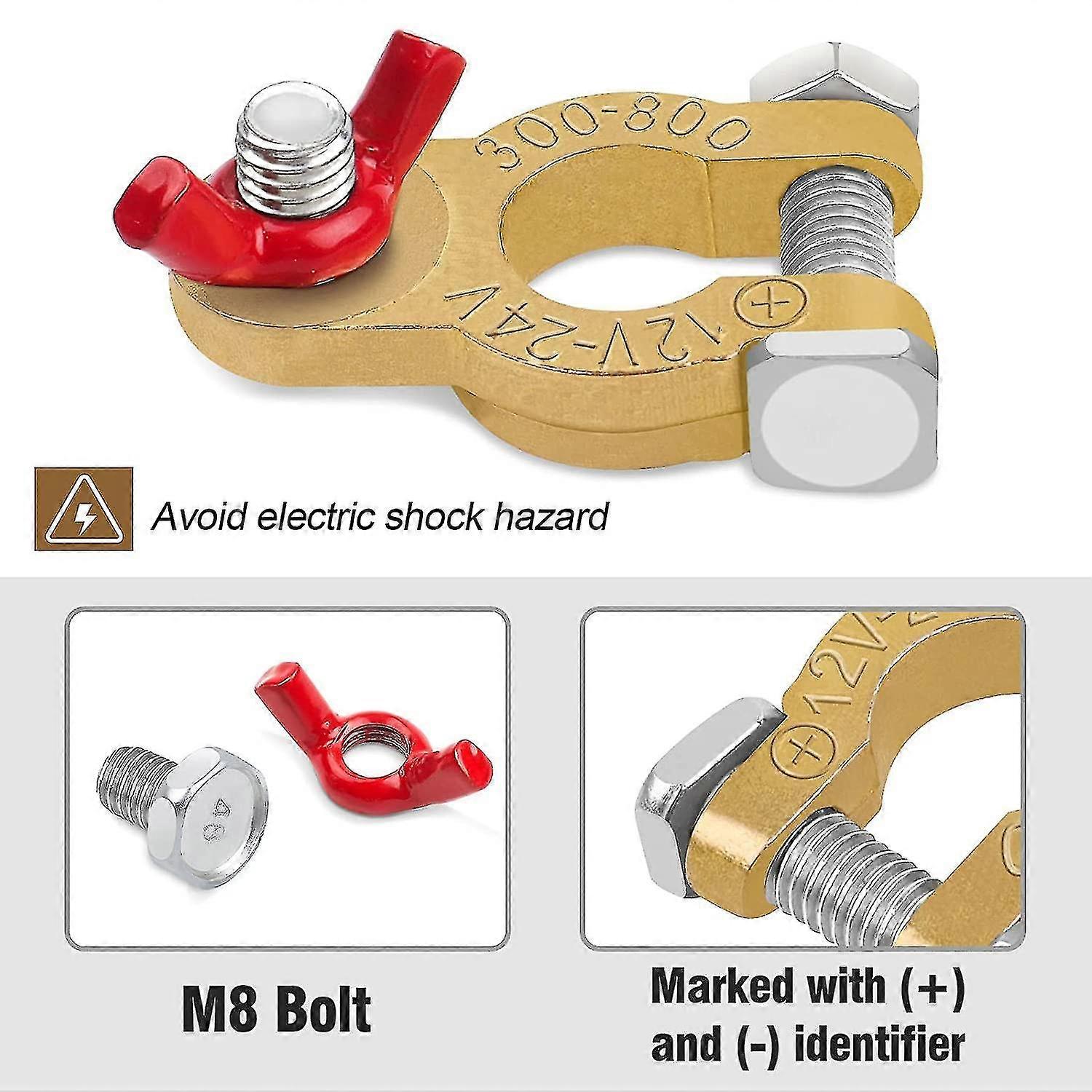 Pole Terminals Car Battery 12v 1 Pair, Battery Terminals M8 Bolts ...