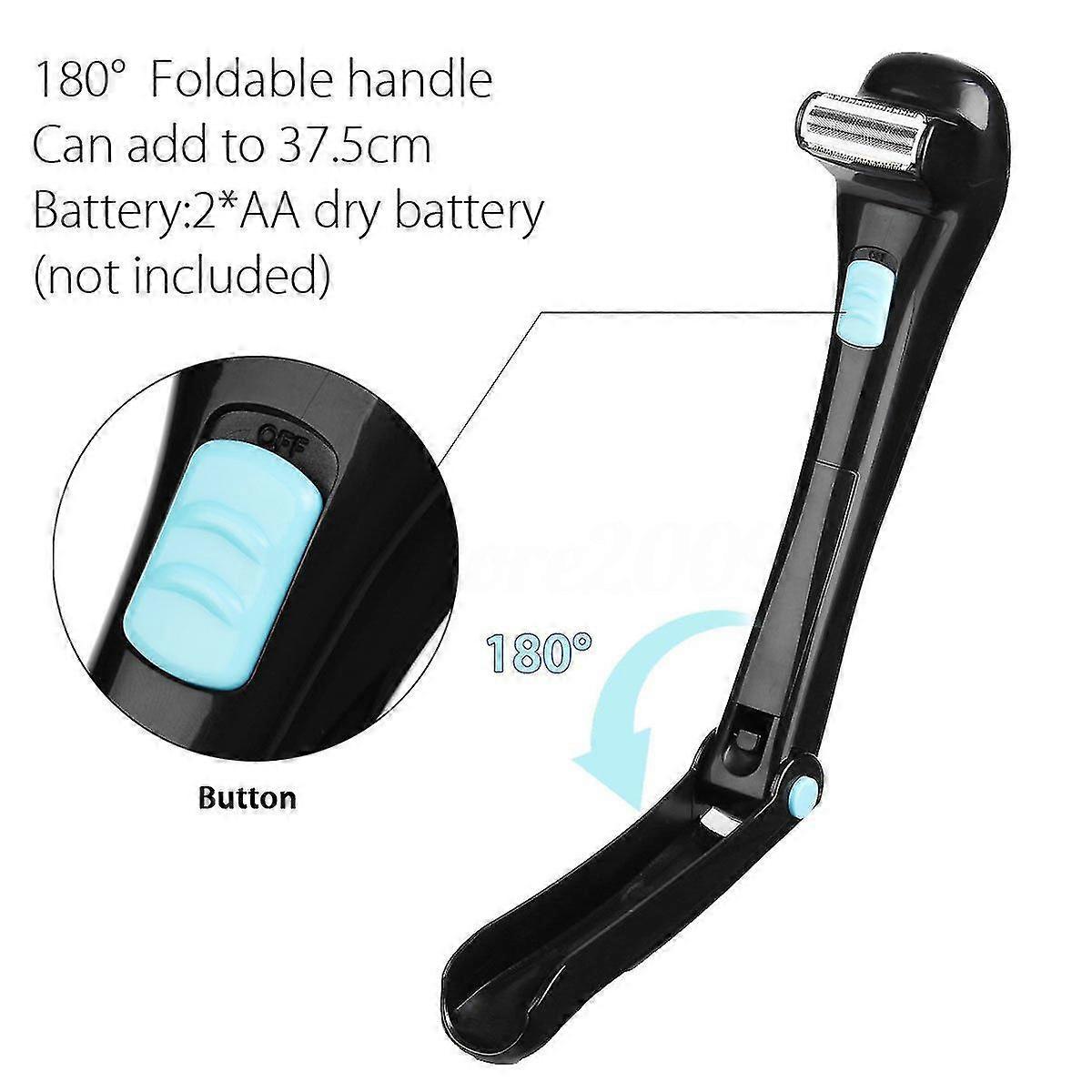 Men Electric Back Hair Shaver Depilation Manual Cordless Foldable Body ...