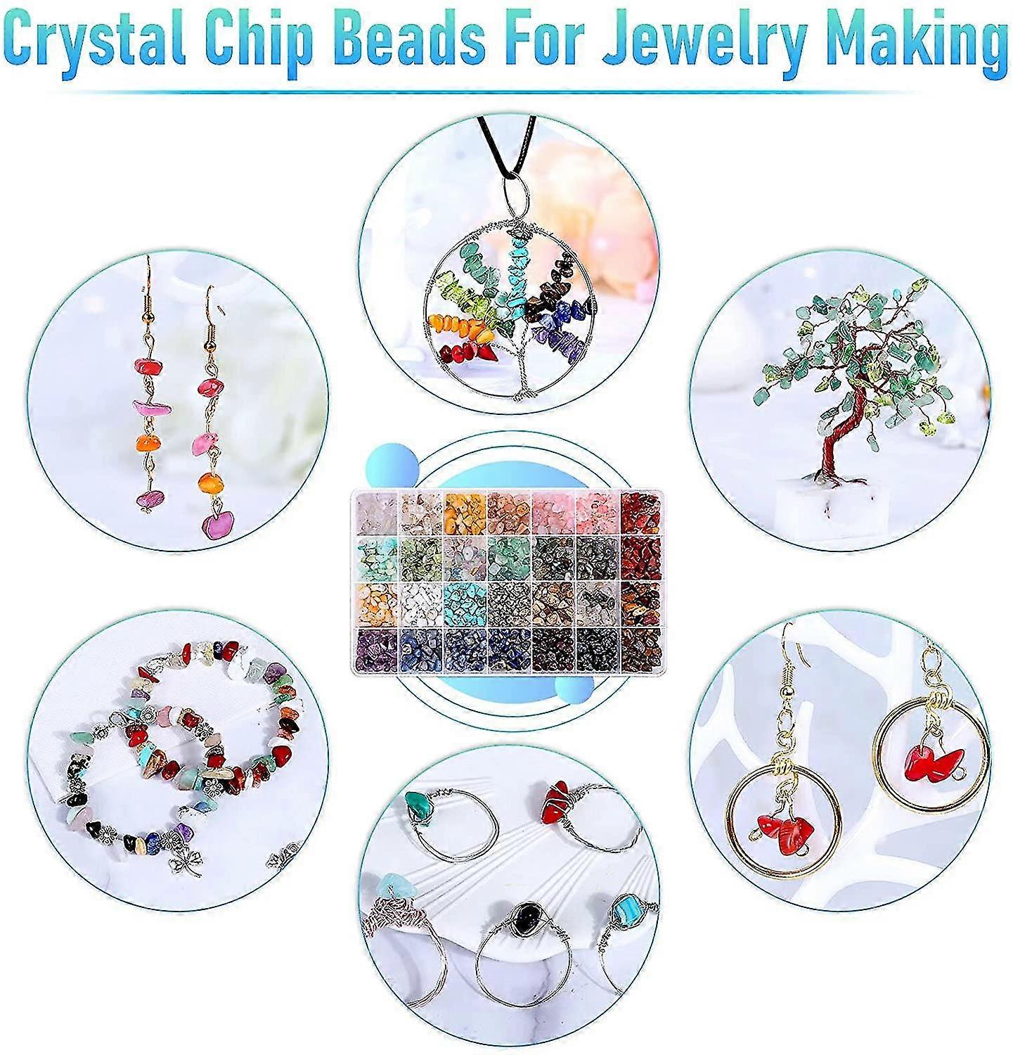 1400 pcs crystal jewelry making kit,28 colors gemstone beads for ...