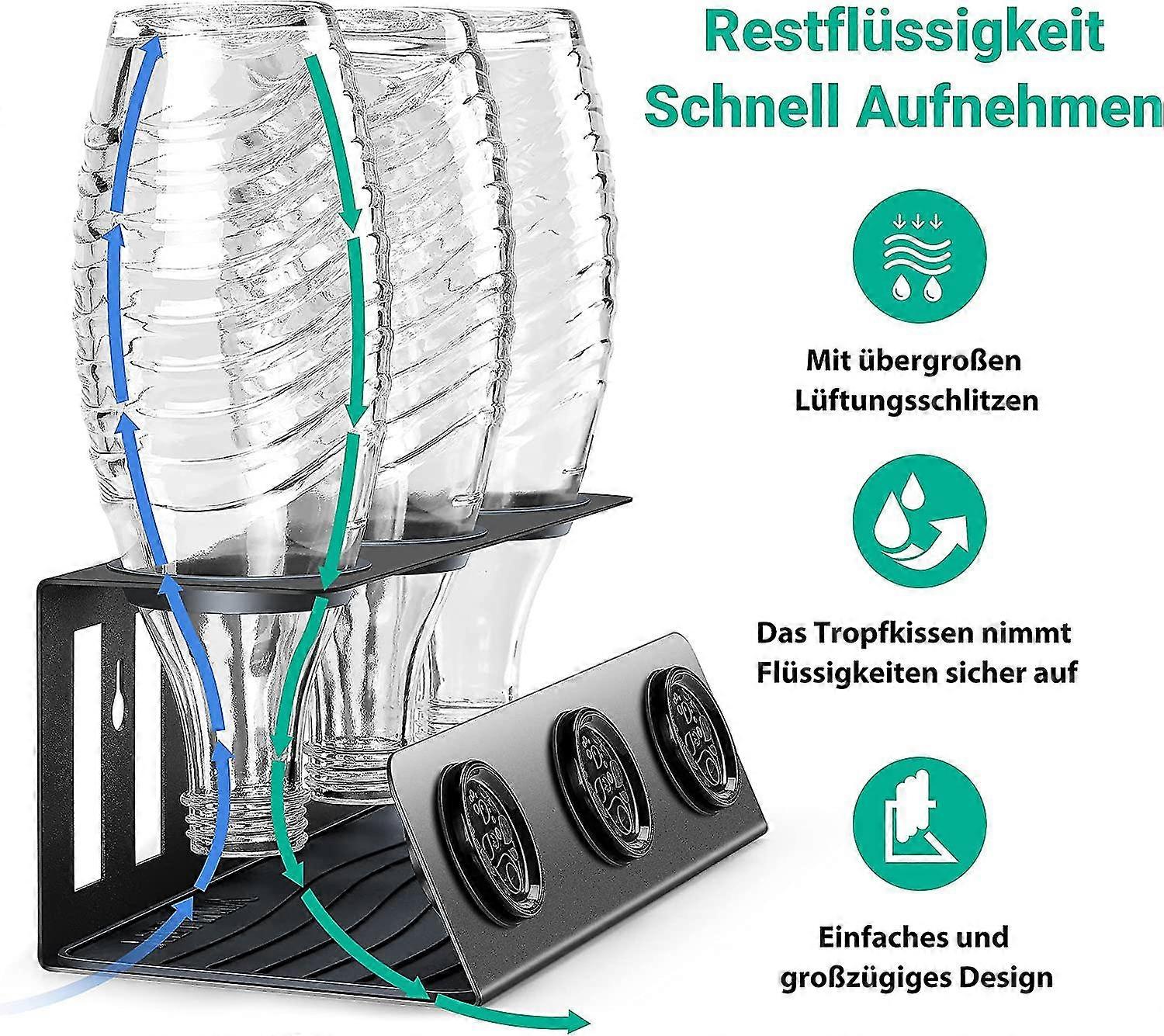 Bottle Holder, Triple Drip Holder With Removable Drip Tray And Lid ...