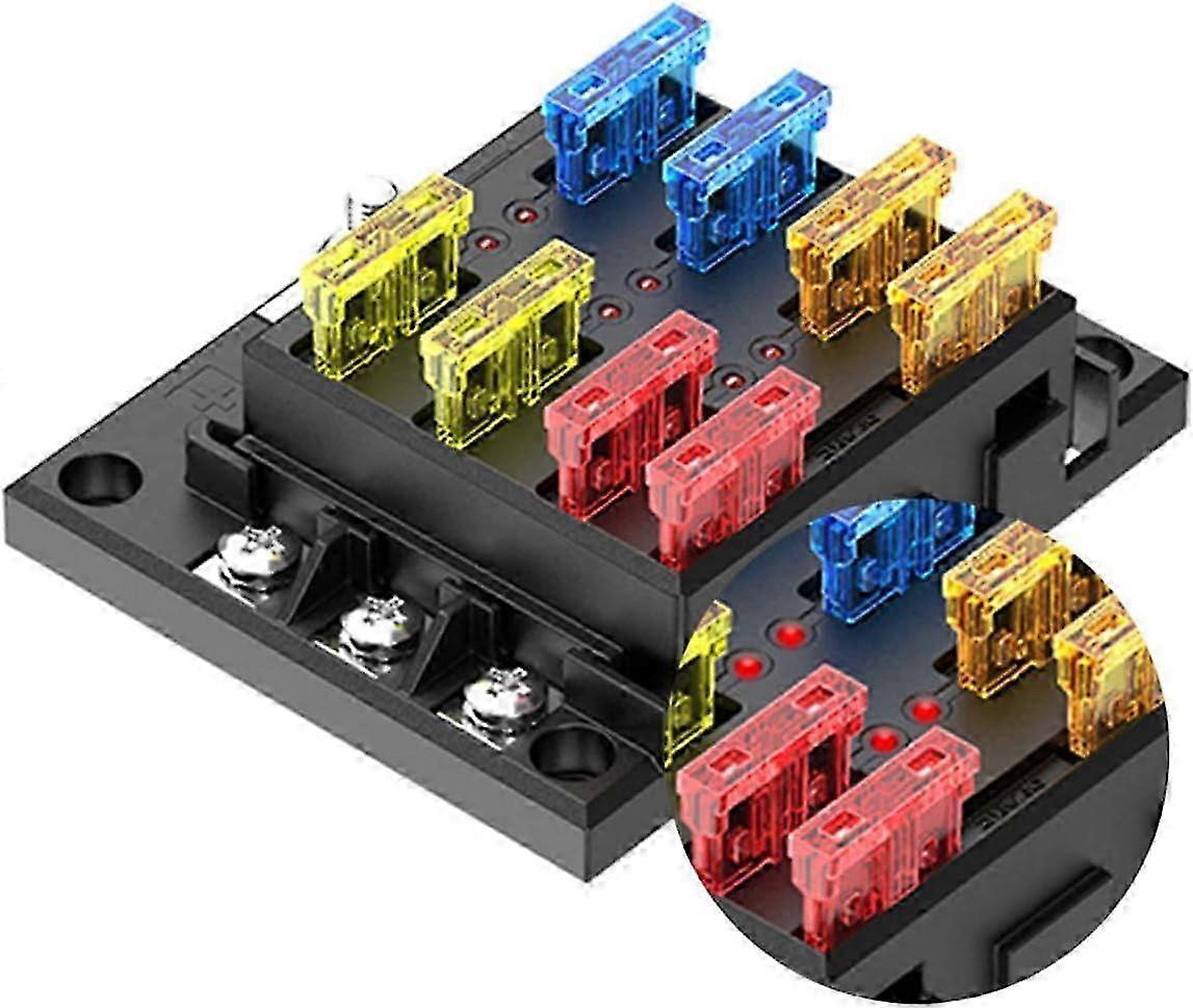12 Volt Fuse Panel Block, Boat Fuse Panel with LED indication of blown ...