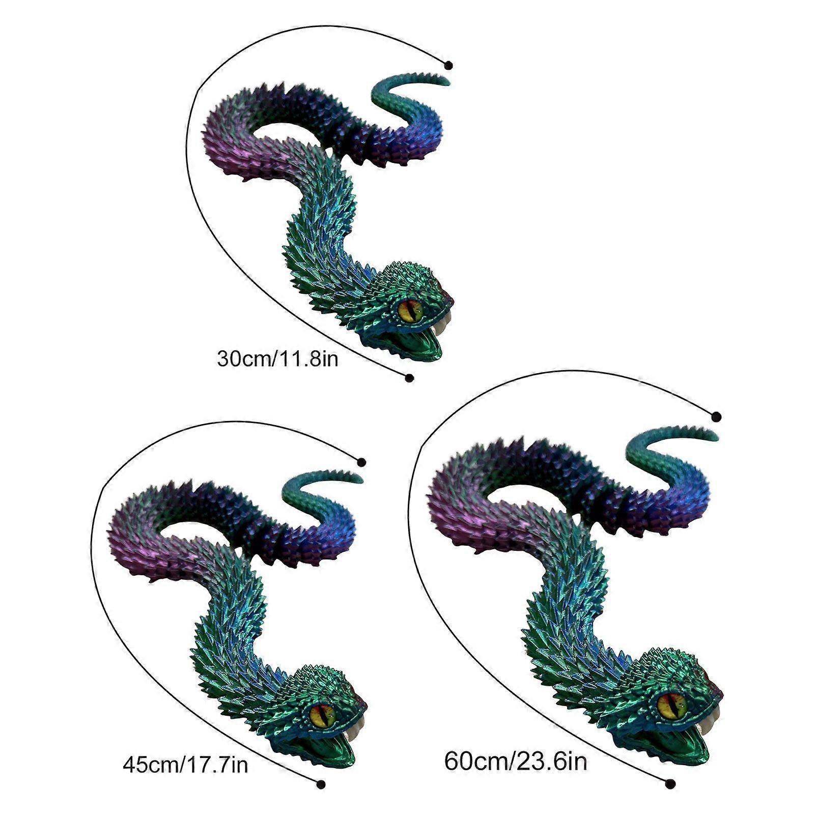 3D Printed Snake Toy Articulated Snake with Openable Mouth And ...