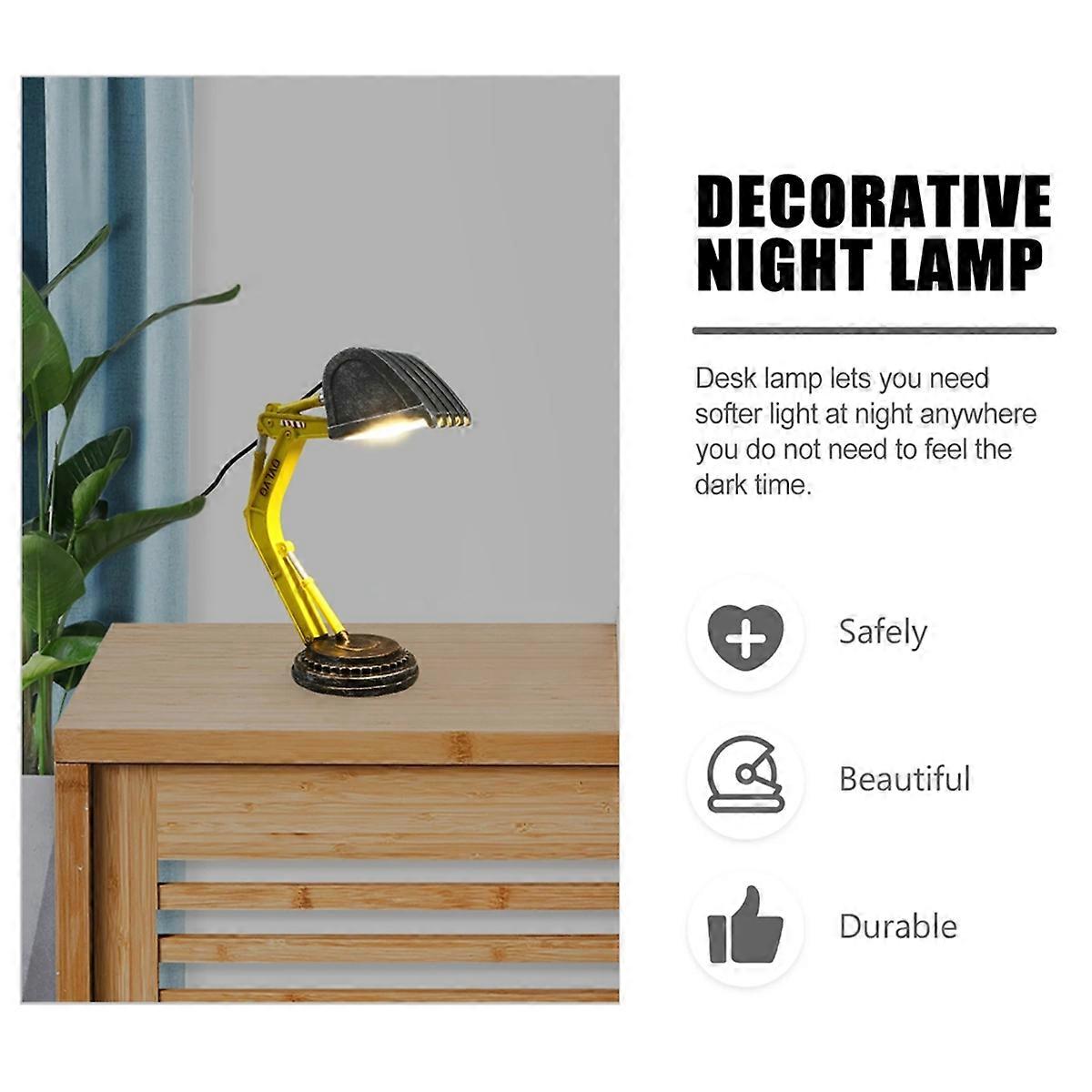Excavator Table Lamp Construction Decor Boy LED Christmas Light Lights ...