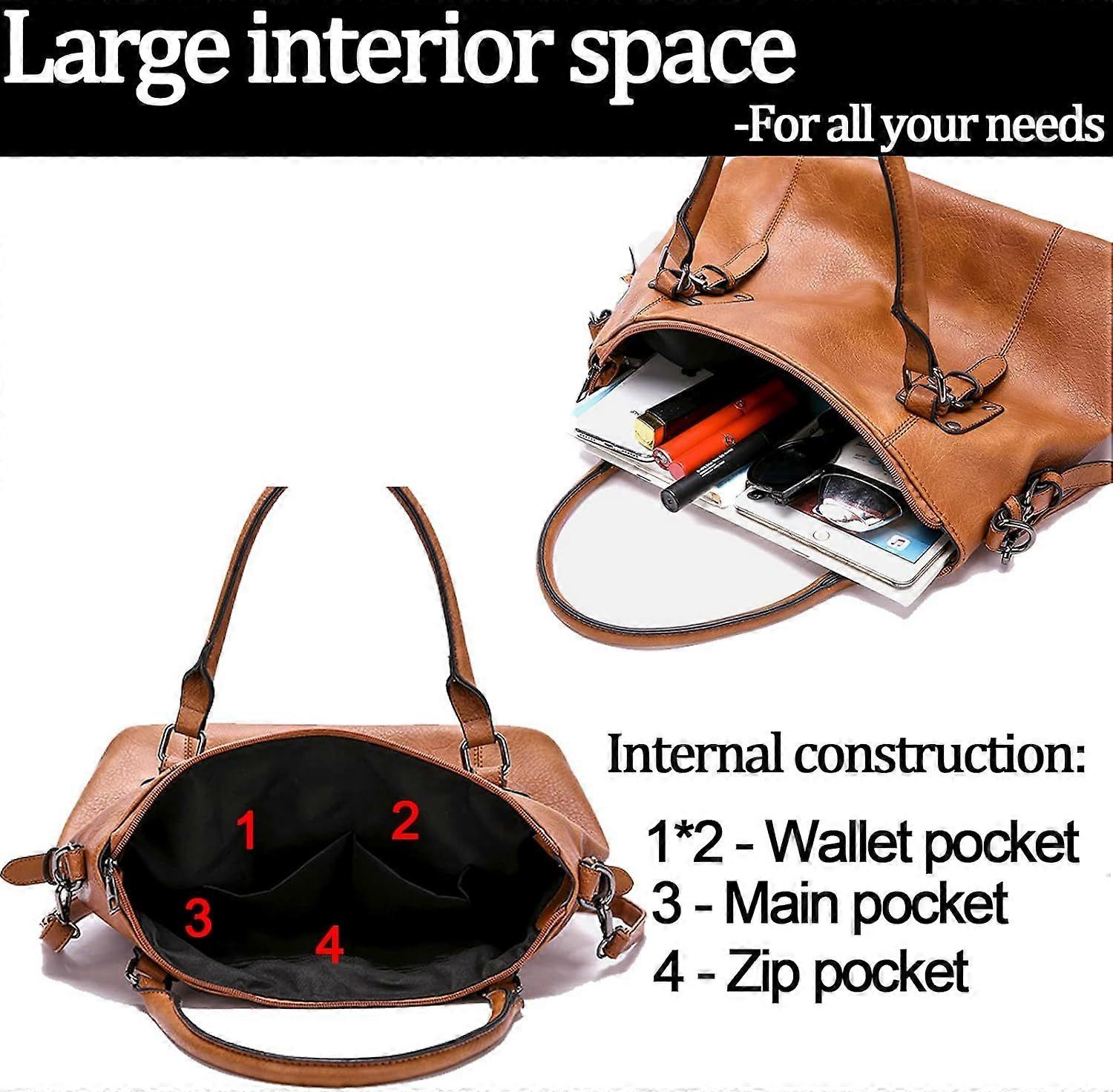 Womens Handbags Soft Leather Retro Vintage Designer Top-Handle Casual ...