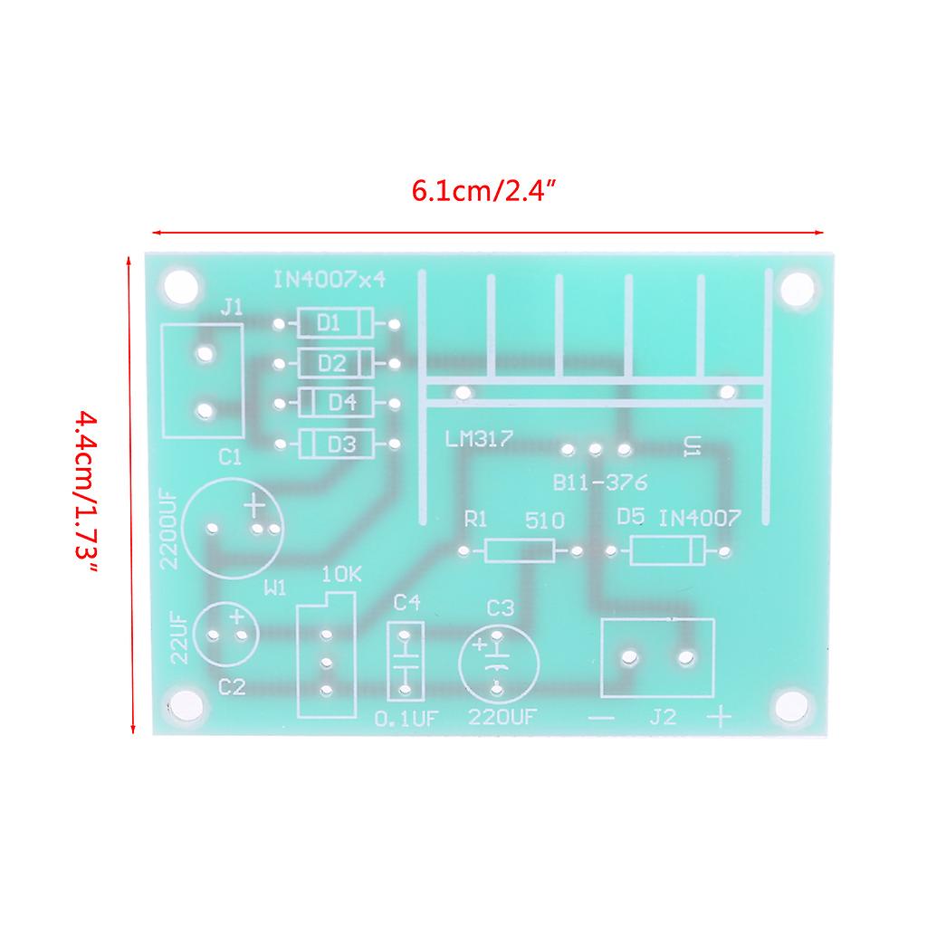 Lm317 Adjustable Power Supply Board With Rectified Ac Dc Input Diy Kit ...