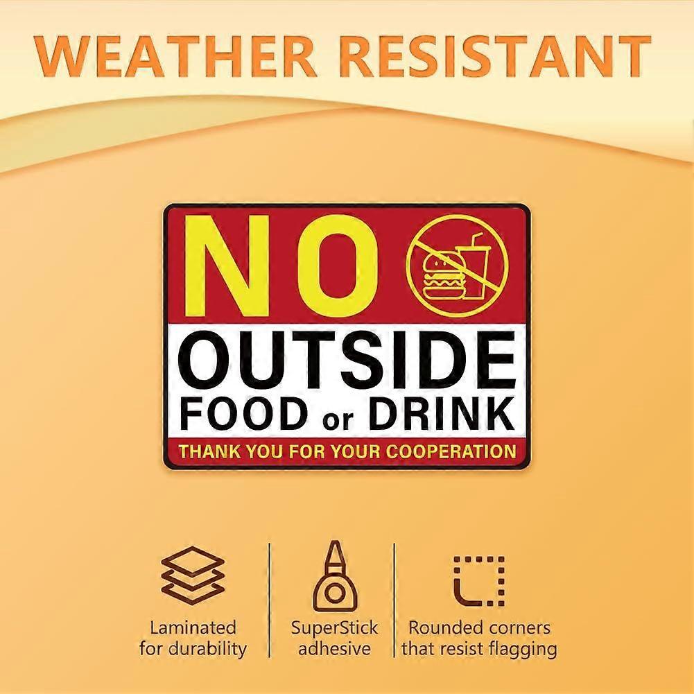 10 Sheets No Outside Food or Drink Sign Stickers Waterproof No Outside ...