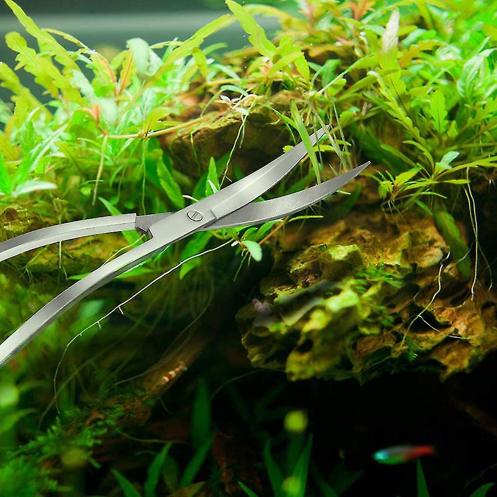Stainless Steel Wave Scissors Aquarium Tank Aquatic Plant Tongs ...