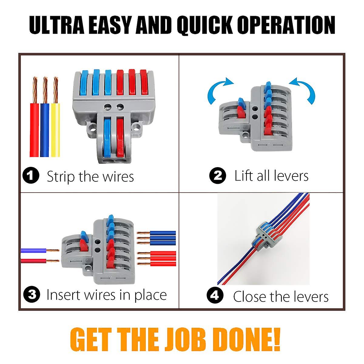 Xceedez Terminal Set, Terminal Block Set With Lever, Push Cable ...