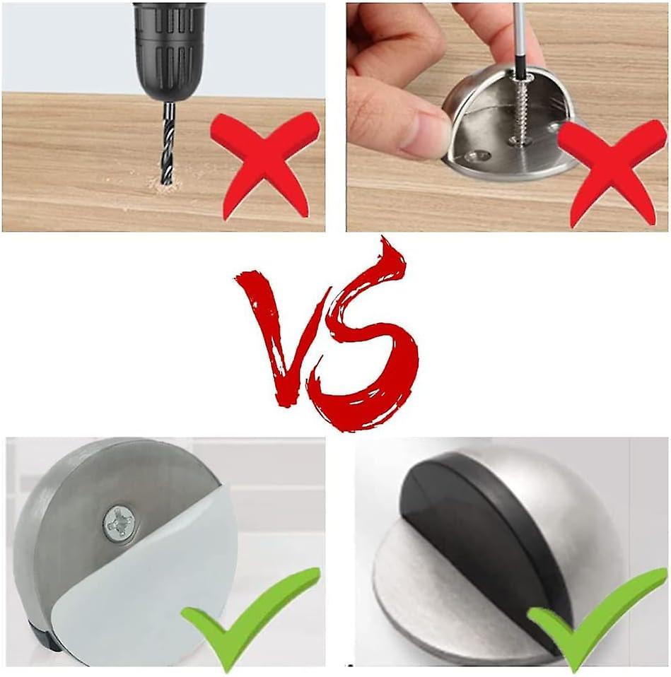 Self-Adhesive Steel Door Stops, Floor Mounted, Half Dome, Protect Your ...