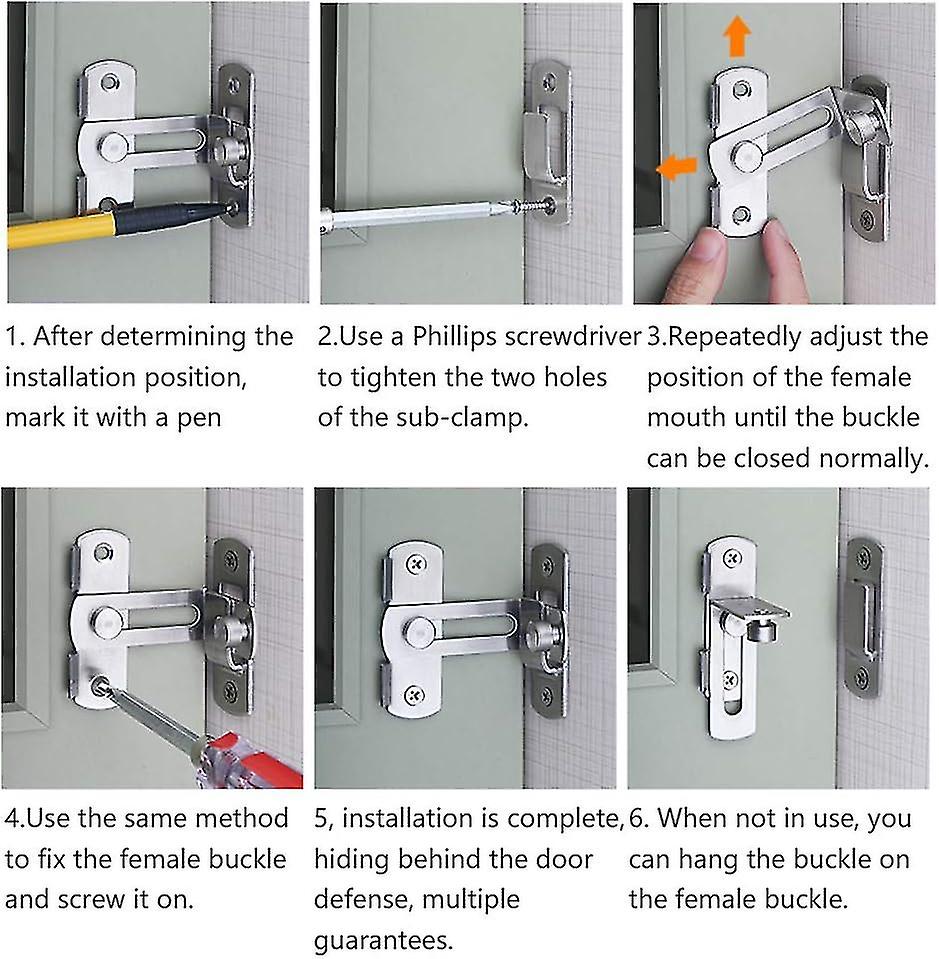 4 Pack Door Latch Gate 90 Degree Right Angle Flip Latch With Screws ...