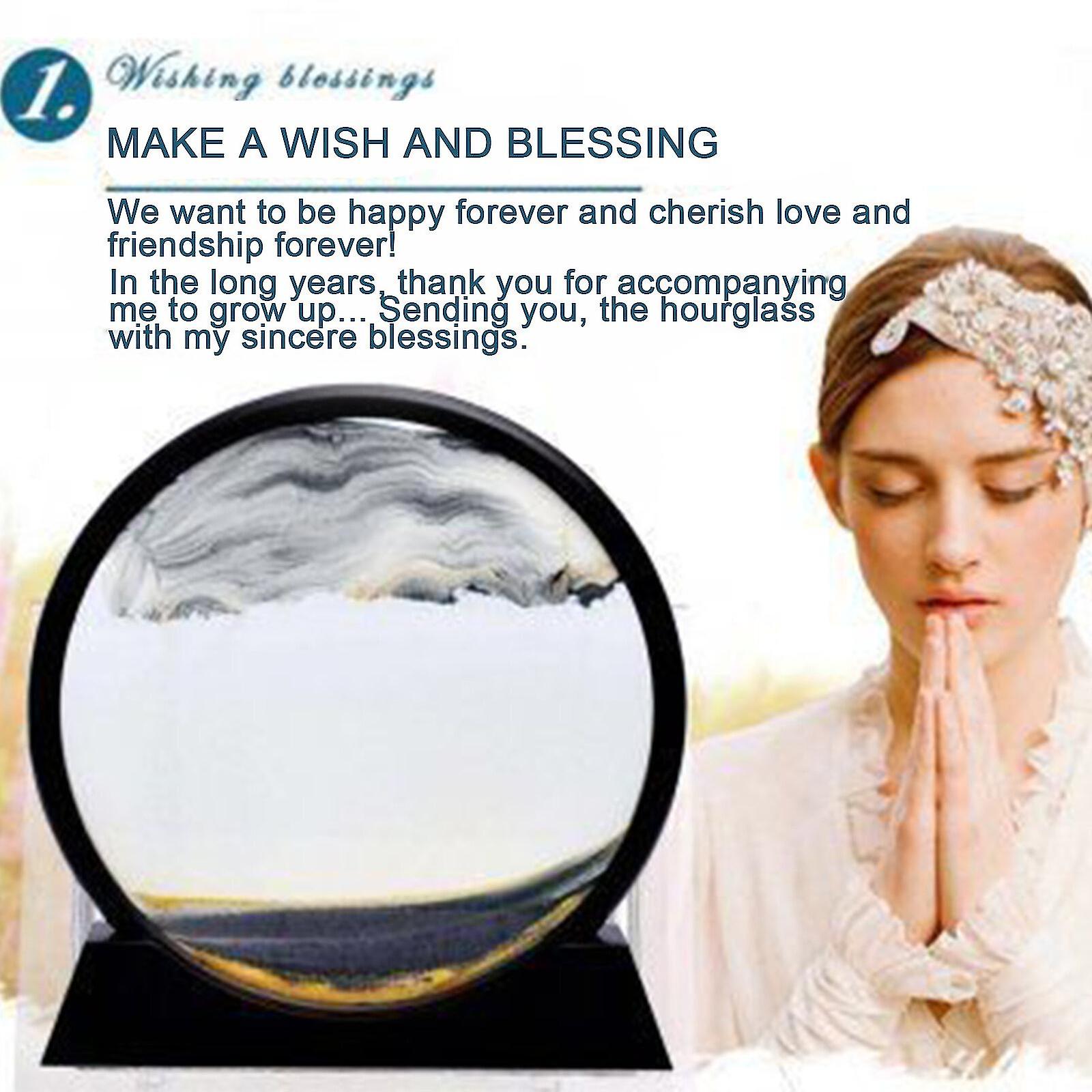 3D Moving Sand Art Picture Sandscapes in Motion Round Glass - 3D Deep ...