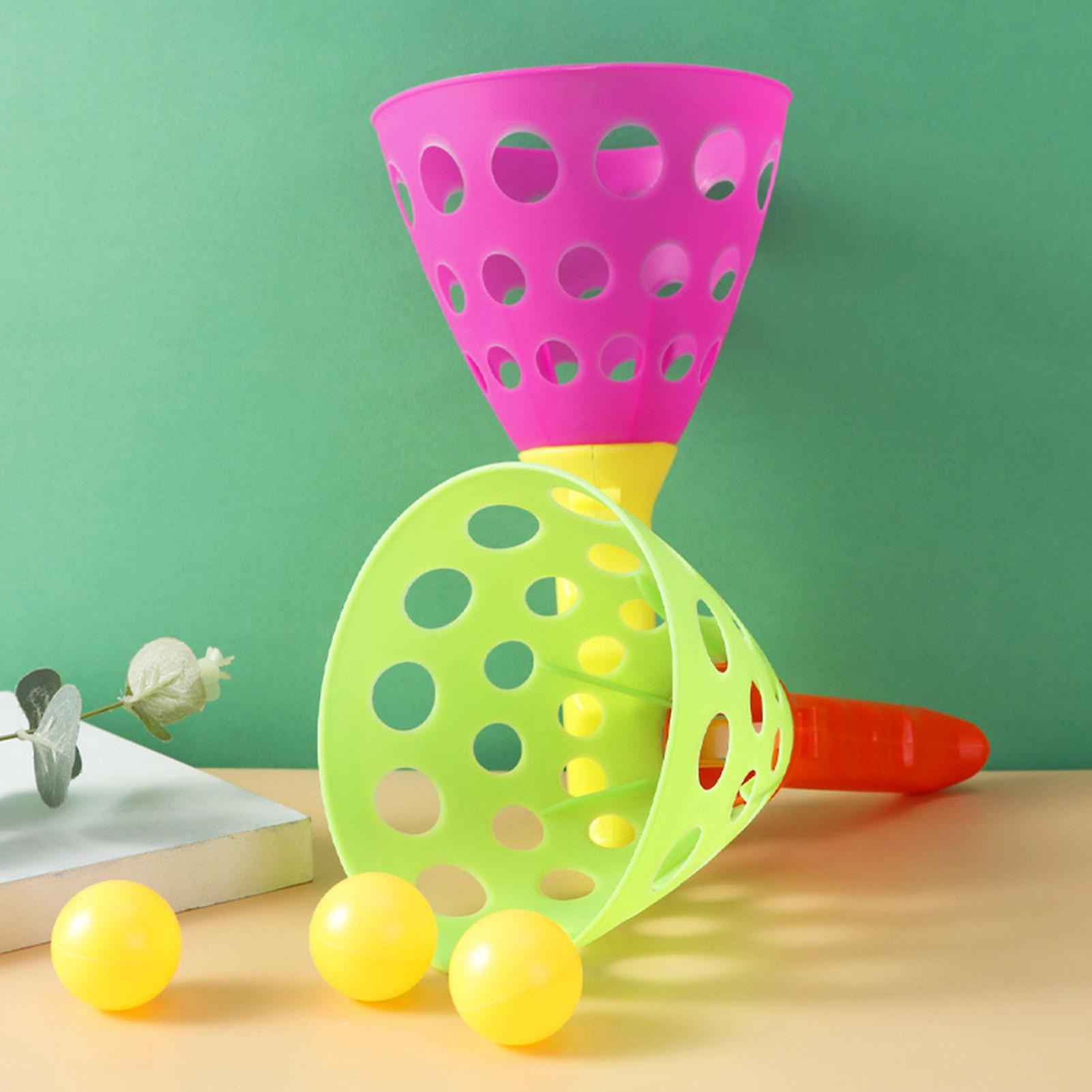 Kids Toss Catch Ball Toy with Launchers Throwing Ball Playground Indoor ...