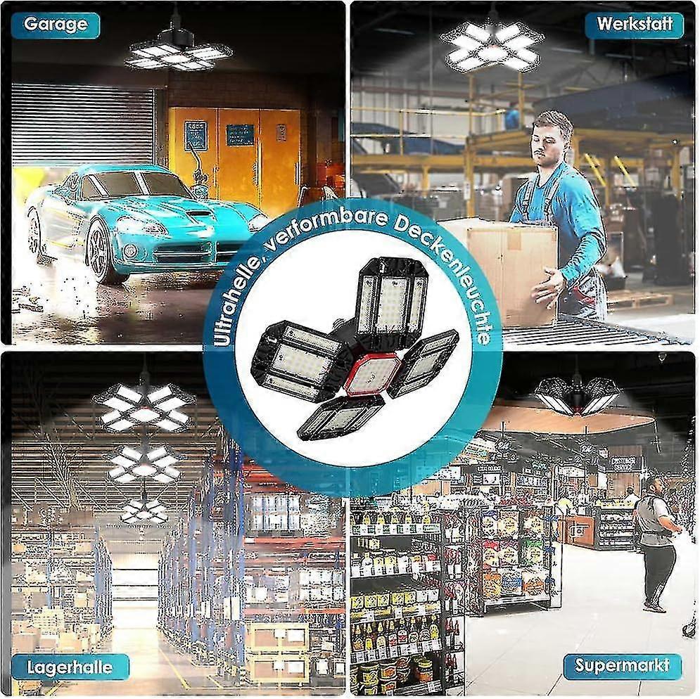 200w Led Workshop Light Garage Lighting 1 Pcs 6500k Deformable Ceiling ...
