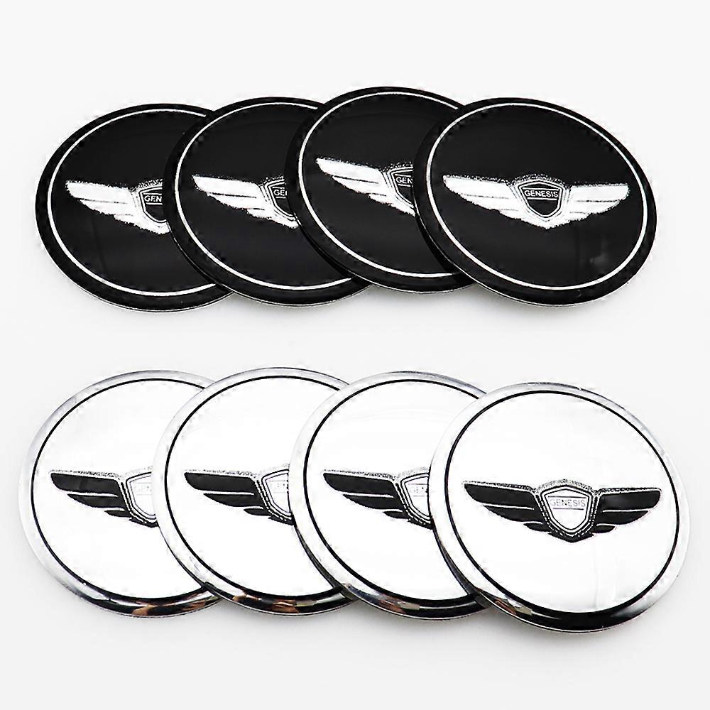 4pcs 56mm 60mm Aluminum GENESIS Logo Car Wheel Center Hub Sticker Rim ...