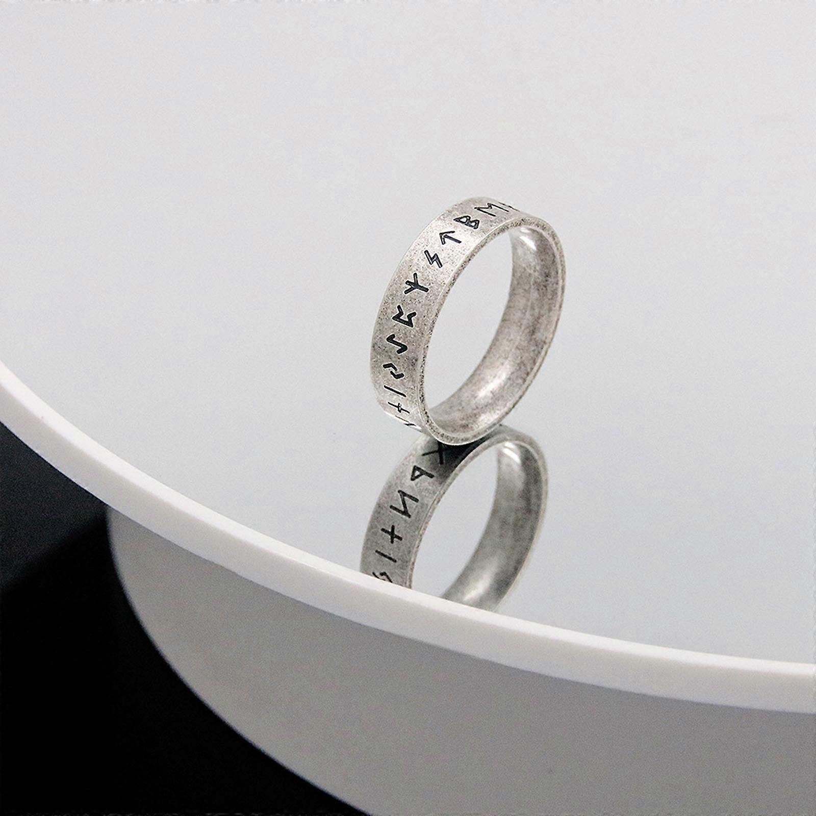 Personalized Viking Runes Rings Stainless Steel Band for Men Thumb Ring ...