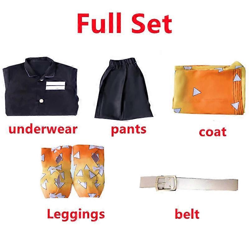 Demon Slayer Agatsuma Zenitsu Cosplay Costume Anime Kimetsu No Yaiba ...