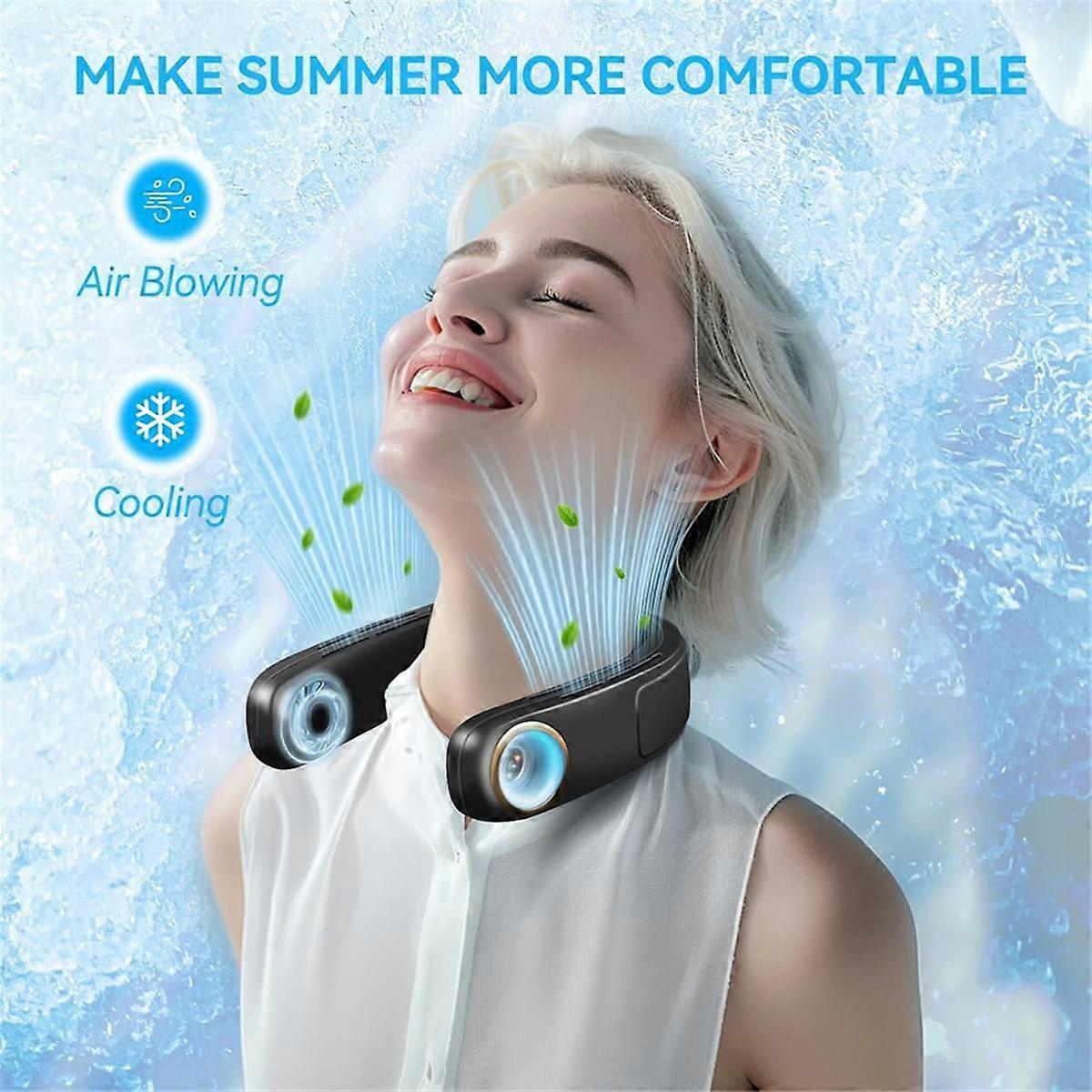 Neck Air Conditioner Portable Neck Fan Rechargeable Bladeless Neck Fans ...