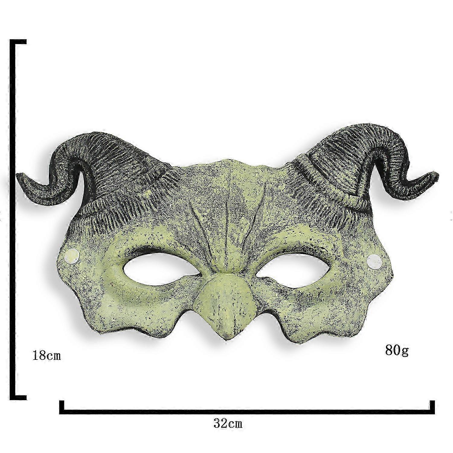 Devil Mask Halloween Masquerade Sheep Horn Half Face PU Mask | Fruugo UK